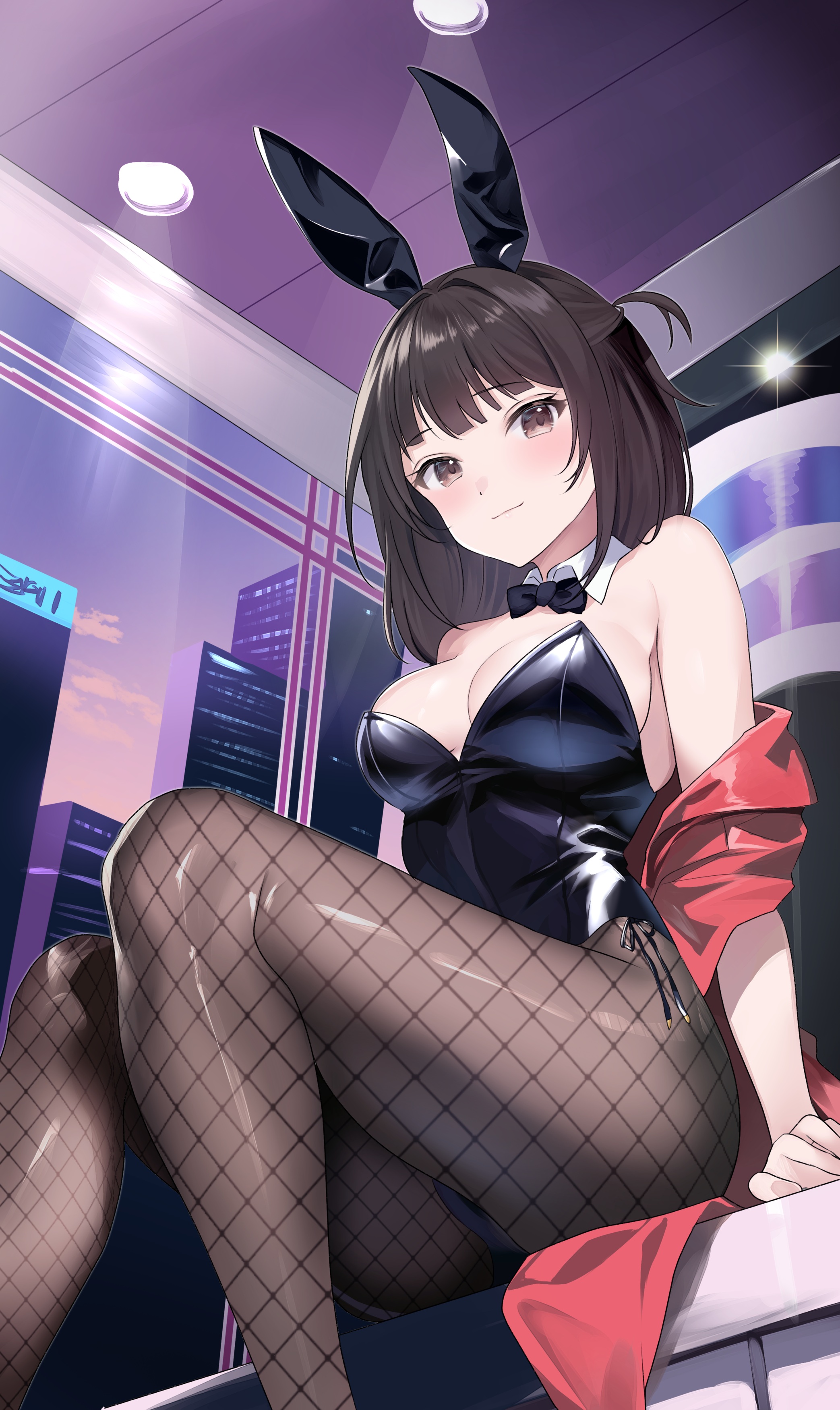 kurage cc indie virtual youtuber akishino yuzuki animal ears bunny ears bunny girl fishnets no ...